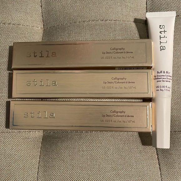 Stila | Makeup | 4 Piece Stila Bundle Three Lip Stain And Buff Blur Nip ...